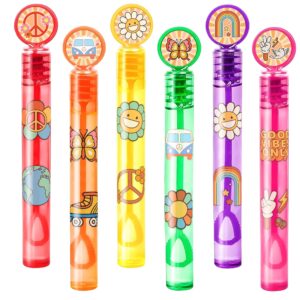 24pcs groovy 70s diy bubble wands party favors 96pcs stickers for goodie bag fillers pinata stuffers mini bubble bulk birthday party supplies toys gifts class prizes toddlers boys girls