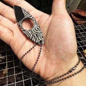 WILD TACTICAL MINI Full Tang Neck Knife with Sheath/Necklace, Fixed Blade EDC Knife, 3" Small Tool Knife for Men Women, EDC Utility Knife Box Cutter