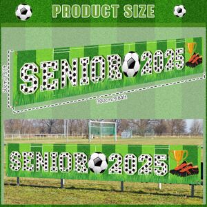 FuWeave Soccer Graduation Party Decorations Large 2025 Senior Night Soccer Banner 9.84 x 1.97 ft Soccer Backdrop Photography for Soccer Player Gift Sport Party Favors Decoration