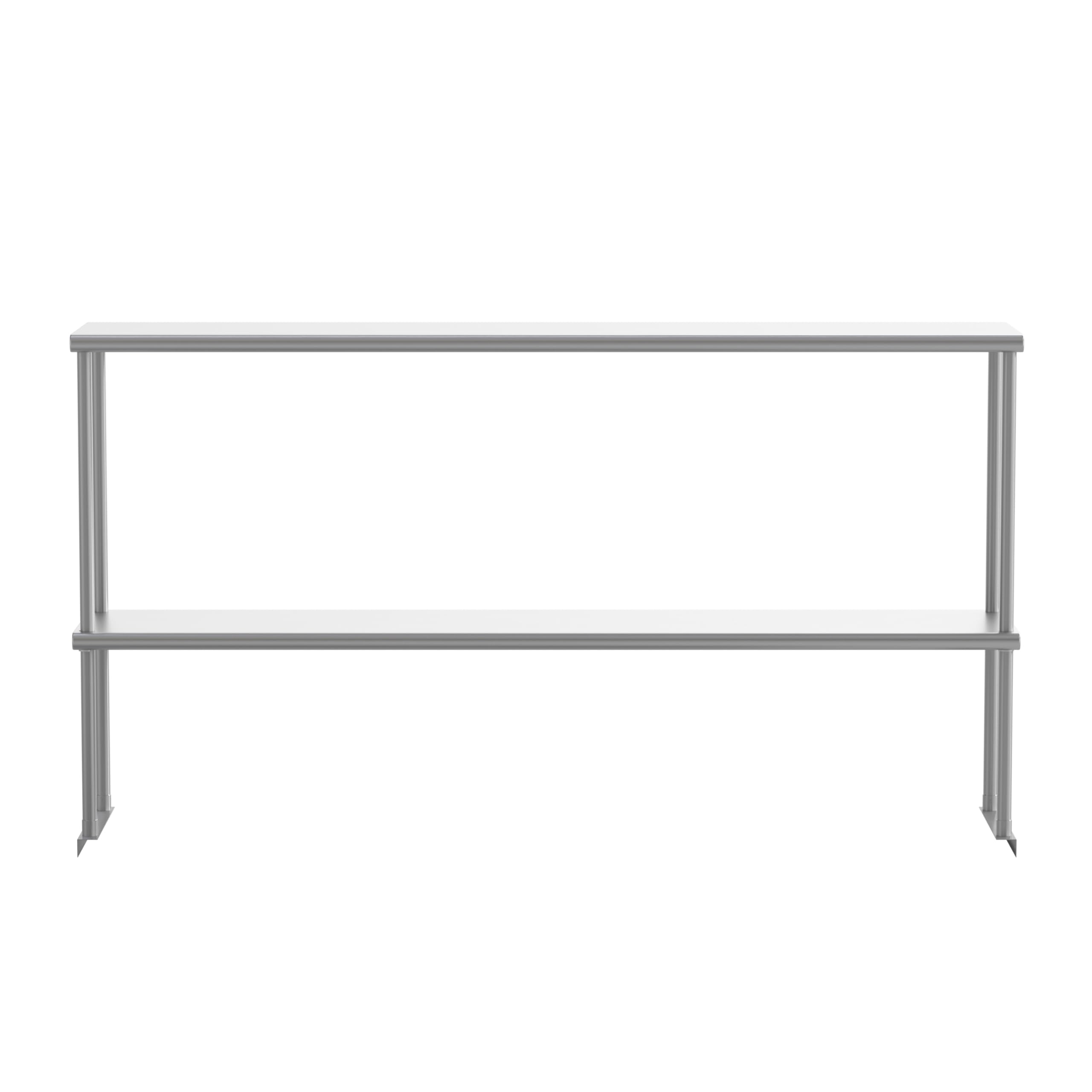 BizChair Commercial Grade 430 Stainless Steel 18 Gauge NSF Certified 60" x 12" Metal Kitchen Double Overshelf