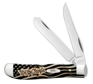 case xx knives mini trapper 'we the people' natural bone awtc07wp stainless steel pocket knife