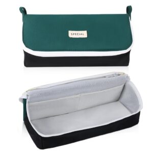 oyachic large capacity pencil case,wide open pencil pouch,asthetic pencil bag for office,marker,stationery,green ﻿