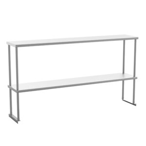 BizChair Commercial Grade 430 Stainless Steel 18 Gauge NSF Certified 60" x 12" Metal Kitchen Double Overshelf