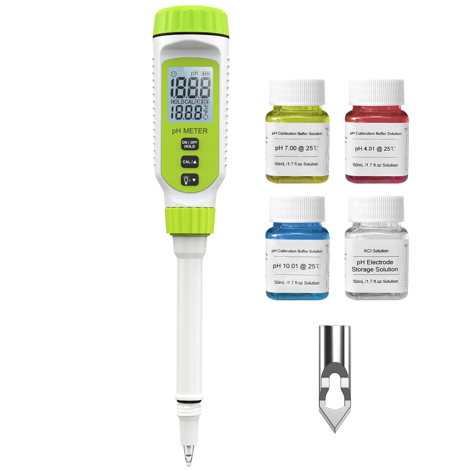 Tadeto Multifunctional Digital pH Meter for Food, High Precision Garden Soil pH Test Kit with LCD ℃/℉ Display for Plant/Solution, Water and Food pH Tester for Meat, Bread, Cheese,Water, Pool