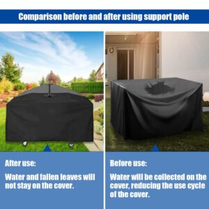 asdmm Outdoor Furniture Cover Support Pole, Adjustable Height Pole 12"~20", with 3 Webbing Straps(6.5ft) to Prevent Stagnant Water (A)