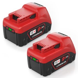 quasuhaven upgraded 2pack 9.0ah replacement for milwaukee m18 battery compatible with milwaukee 18v battery cordless power tools 48-11-1852 48-11-1850 48-11-1840 48-11-1890 48-11-1828