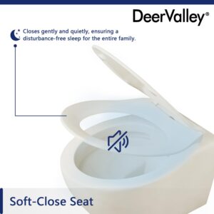 Deer Valley Wall Hung Toilet Combo Set, Wall Mounted Toilet, Concealed In-Wall Toilet Tank Carrier System, 1.1GPF/1.6 GPF Dual Flush, Push Buttons Included (Biscuit 14.4 * 17.3)