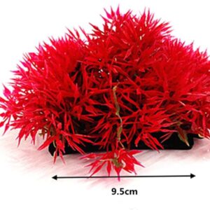 YuanHolumid Red Artificial Flowers, Fake Flowers, Artificial Pine with Base Grass Fish Tank Ornament Aquatic Plant Landscape Decor, Aquarium Décor, Pet Supplies