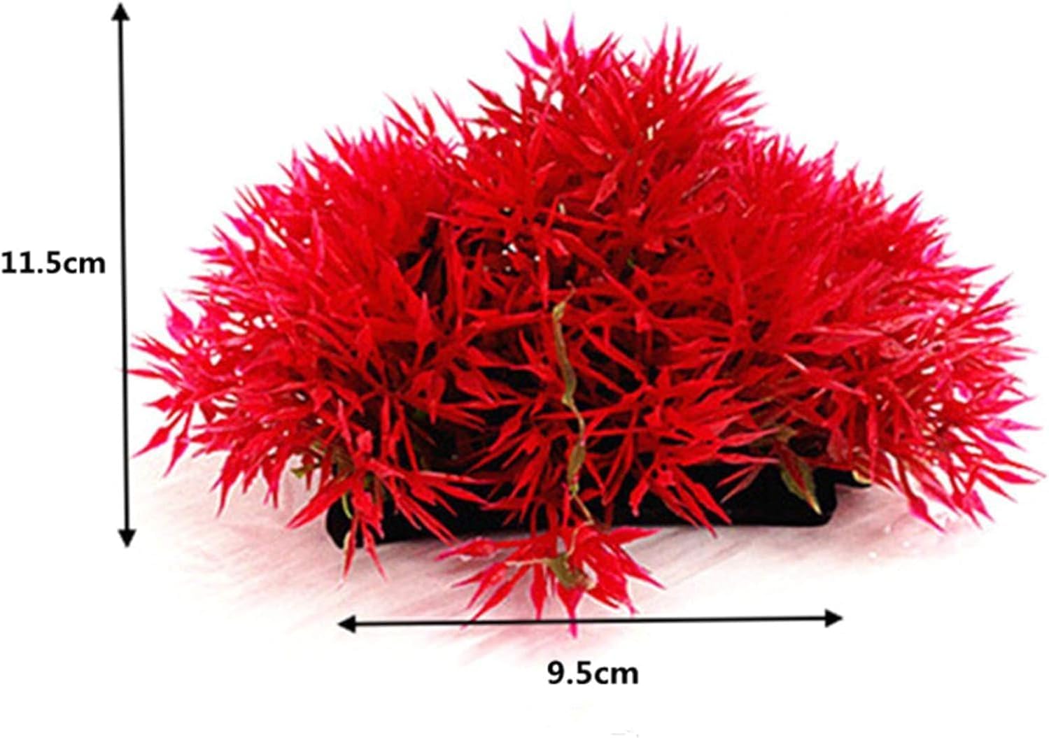 YuanHolumid Red Artificial Flowers, Fake Flowers, Artificial Pine with Base Grass Fish Tank Ornament Aquatic Plant Landscape Decor, Aquarium Décor, Pet Supplies