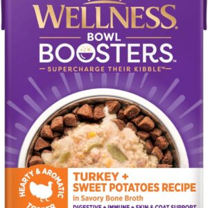 Aurora Pet Variety Pack (6) Wellness Bowl Boosters Hearty Wet Dog Toppers (2) Beef (2) Chicken (2) Turkey (5.5-oz Each) with AuroraPet Wipes