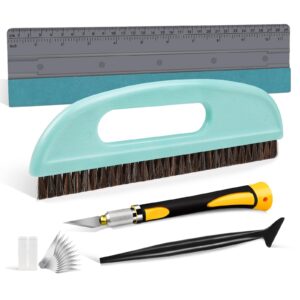 wrapxpert peel and stick wallpaper tools,wallpaper kit with 11 in measurement squeegee,brush wallpaper smoothing tool for contact paper backsplash tile