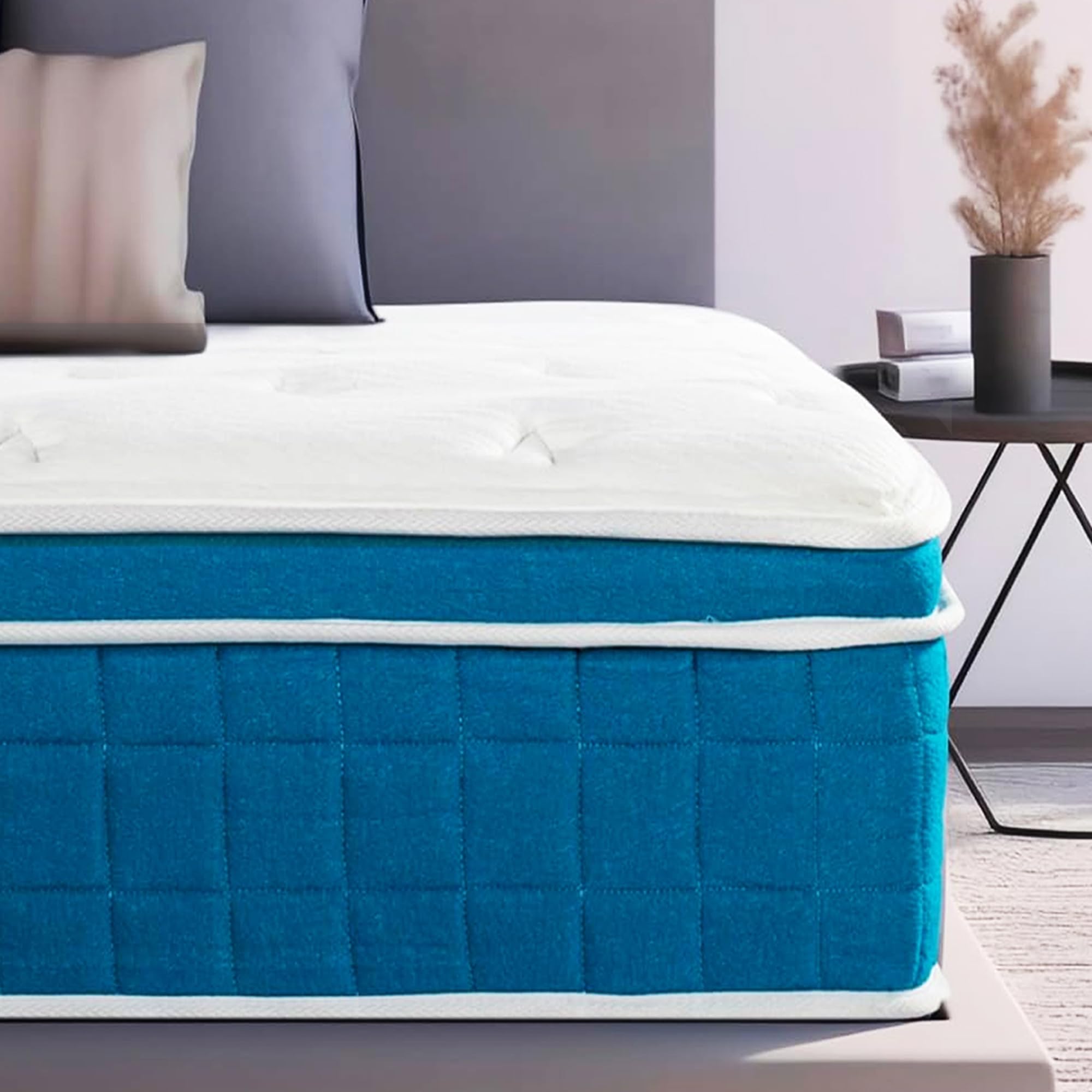 BreezeRest Queen Mattress 12 Inch Hybrid Mattress Bed in a Box,Colchones Queen Soft Cooling Gel Memory Foam Mattress with Individually Innerspring Pocket Coils for Motion Isolation