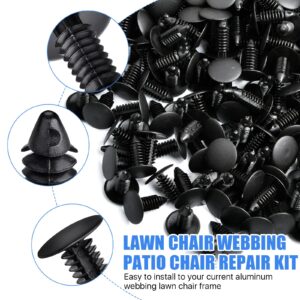 Lainballow 200 PCS Medium Multi-Gauge Rivet Fasteners, 3/4" Length Patio Strapping Rivets, Patio Strapping Rivets Fasteners with 1/4'' Holes for Repair Vinyl Straps Patio Chair Lawn Lounge