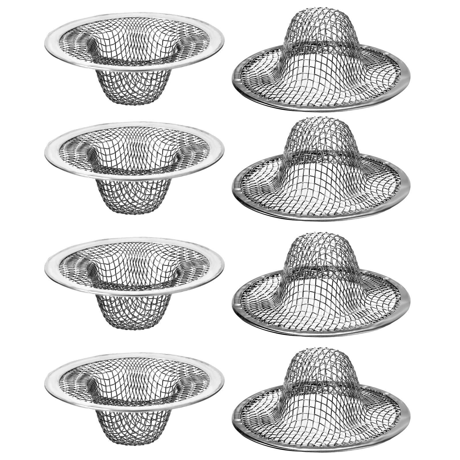 AHQiZFX 8 Pieces Mesh Sink Strainer, 2.12" Top / 1" Bathroom Stainless Steel Drain Filter Small Hair Basket Catcher Fits Most Kitchen Sinks Bathroom Sinks Shower Drains Floor Drain