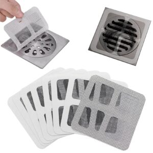 obfuscate 50pcs disposable shower drain hair catcher mesh stickers bathroom drain hair catcher for bathroom, laundry, kitchen,bathtub,sink square shower drain mesh sticker