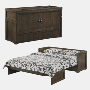 night & day furniture murphy cube cabinet bed (rustic brown w/ranchero hardware, queen pre-assembled)