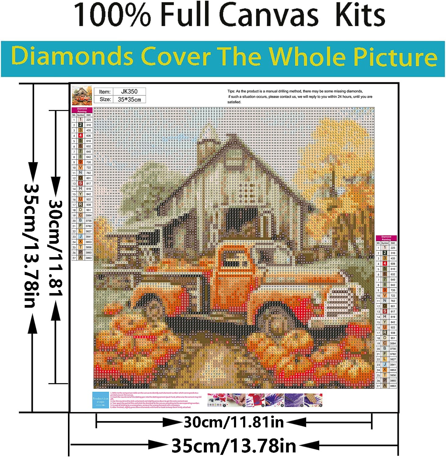 5D Fall Diamond Painting Kits for Adults Beginners,Car Pumpkin Diamond Art Kit,DIY Full Round Drill Diamond Dot Gem Art Kits for Adults,Home Wall Decor 13.78x13.78 Inch