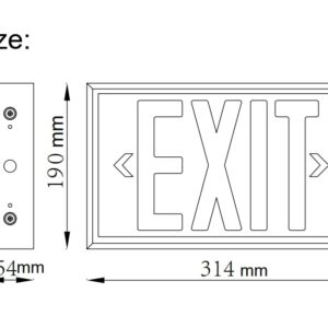 TANLUX Red Exit Sign with Steel Housing, LED Emergency Exit Light with Battery Backup, UL Listed, AC 120/277V, Commercial Emergency Lights for Business