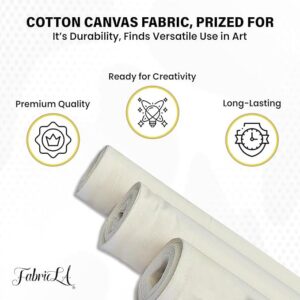 Canvas Fabric | 7 OZ Canvas Fabric by The Yard | Canvas Fabric Roll 62" Wide | Canvas Cloth | Premium Duck Cloth Canvas Rolls for Painting, Upholstery, & Crafts - Natural Canvas Roll | 1 Yard