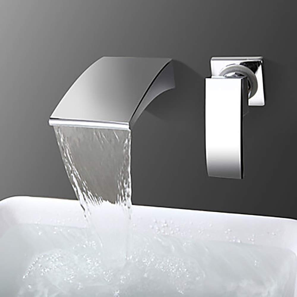 High end Bathtub Faucet - Modern Chrome Wall-Mounted Ceramic Valve Bathtub Shower Faucet/Single Handle Two Holes Pretty Suitable for Kitchen Bathroom Sink