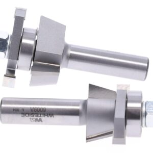 Whiteside 6009 15° Shaker Cabinet Door Router Bit Set, 1/2" Shank, for 1/4" Panels, 2-Piece