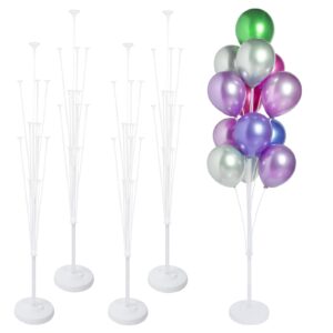 katbuu 4 sets of balloon stand kit - 62in balloon stands with base, balloon sticks, decorations for party birthday wedding baby shower gender reveal graduation