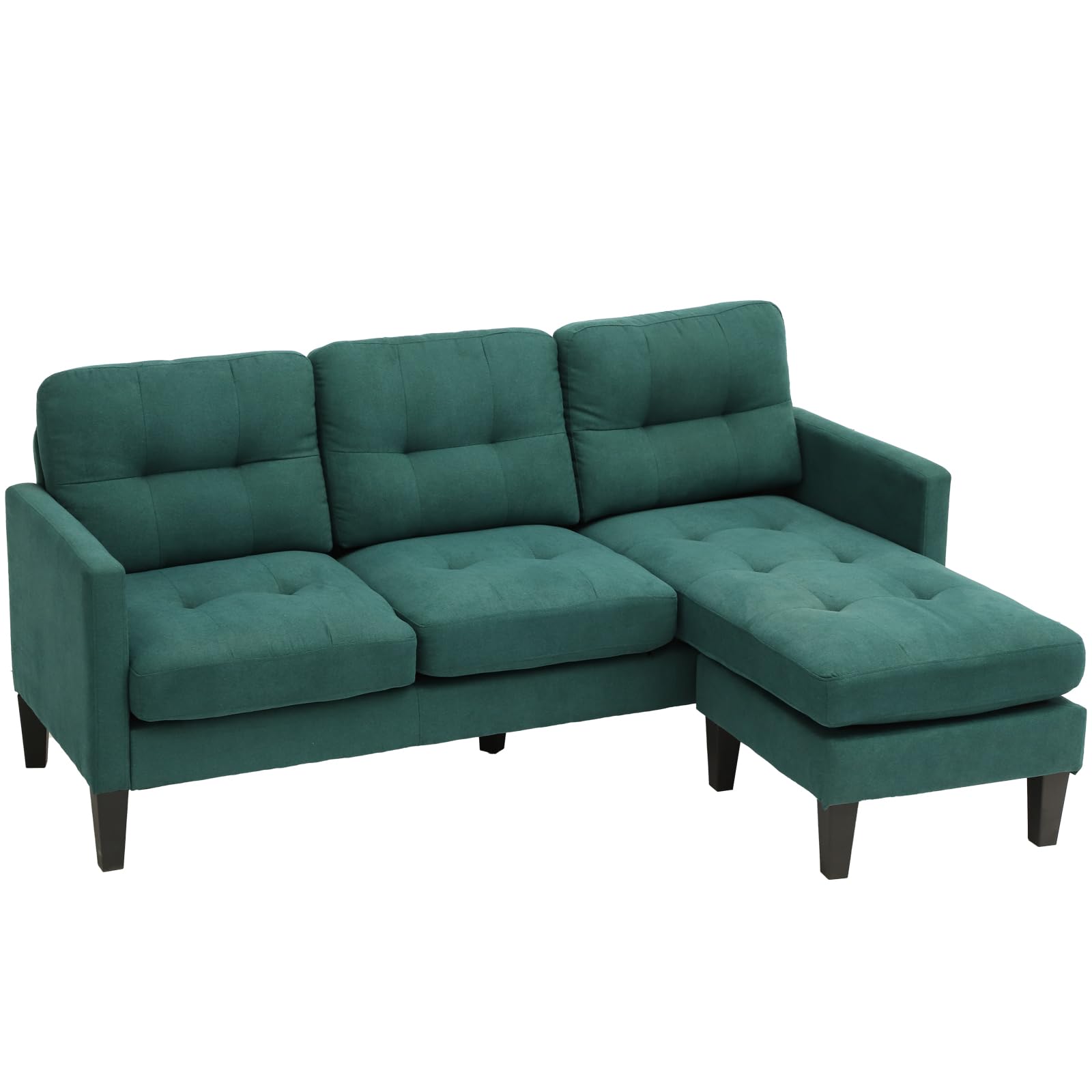 L-Shaped Sectional Modern Sofa - Convertible Sofa Sleeper Sofa Bed Couch Set with Reversible Chaise, Lounge Sofa Modular Cloud Sofa Couch for Living Room Apartment Small Space (Green)