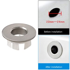 6-Piece/Set Sink Overflow Rings Sink Overflow Cover Sinking Overflow Rings Trimming Overflow Drain Cap Sink Hole Replacement Drain Cap Bathtub Hole Kitchen Sink Accessory