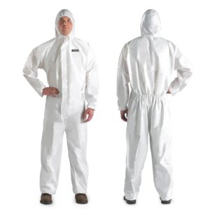 yiber hazmat suit disposable coverall | heavy duty full body paint coverall & suit in 7 sizes with multiple specifications for men & women without hood - breathable & water resistant