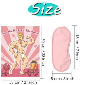 Pin The Pants on The Hunk Large Poster for 24 Players, Pin Pants on The Hunk Adults Birthday Party Game Funny Bridal Shower Games Bachelorette Party Games Bachelorette Games Girls Night Game