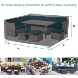 Outdoor Furniture Cover Waterproof/Patio Table and Chair Covers 150x110x28in /LxWxH Waterproof Patio Furniture Covers Outdoor Waterproof Table Covers Anti-UV Outside Sectional Sofa Set Covers