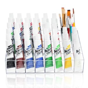 vowcarol acrylic paint tube organizer 40 slots, watercolor paint tube holder organizer, acrylic paint holder