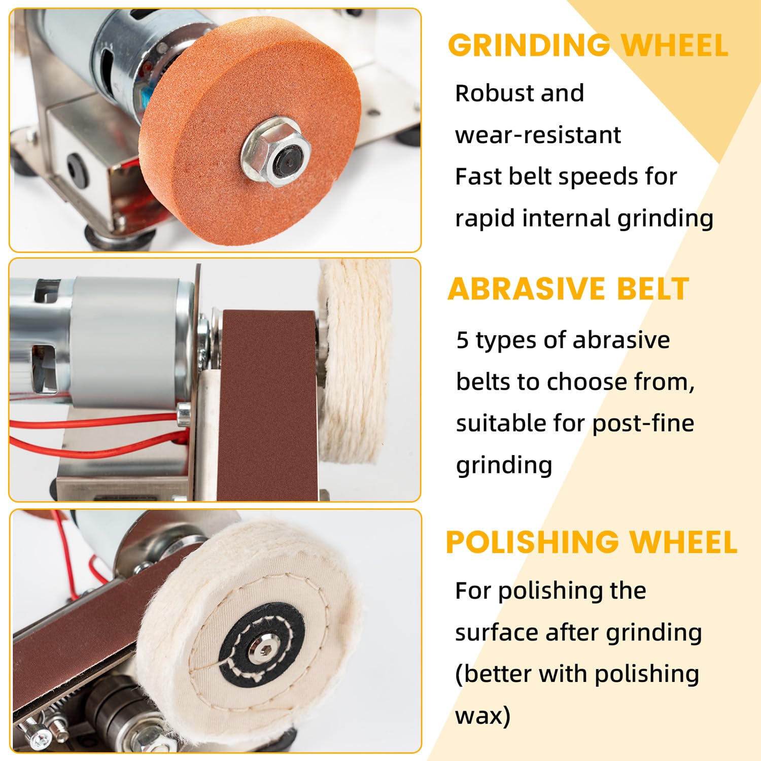 TOOVEM Mini Belt Sander-15 Degree Belt Grinder,Electric Belt-Sander Polishing,Multifunctional Electric Knife and Tool Sharpener for Metal Working, Knife Making and DIY Woodworking