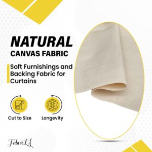 Canvas Fabric | 7 OZ Canvas Fabric by The Yard | Canvas Fabric Roll 62" Wide | Canvas Cloth | Premium Duck Cloth Canvas Rolls for Painting, Upholstery, & Crafts - Natural Canvas Roll | 1 Yard