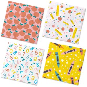 40pcs back to school napkins-school theme ruler apple alphabet paper napkins first and last day of school preschool kindergarten graduation decoration