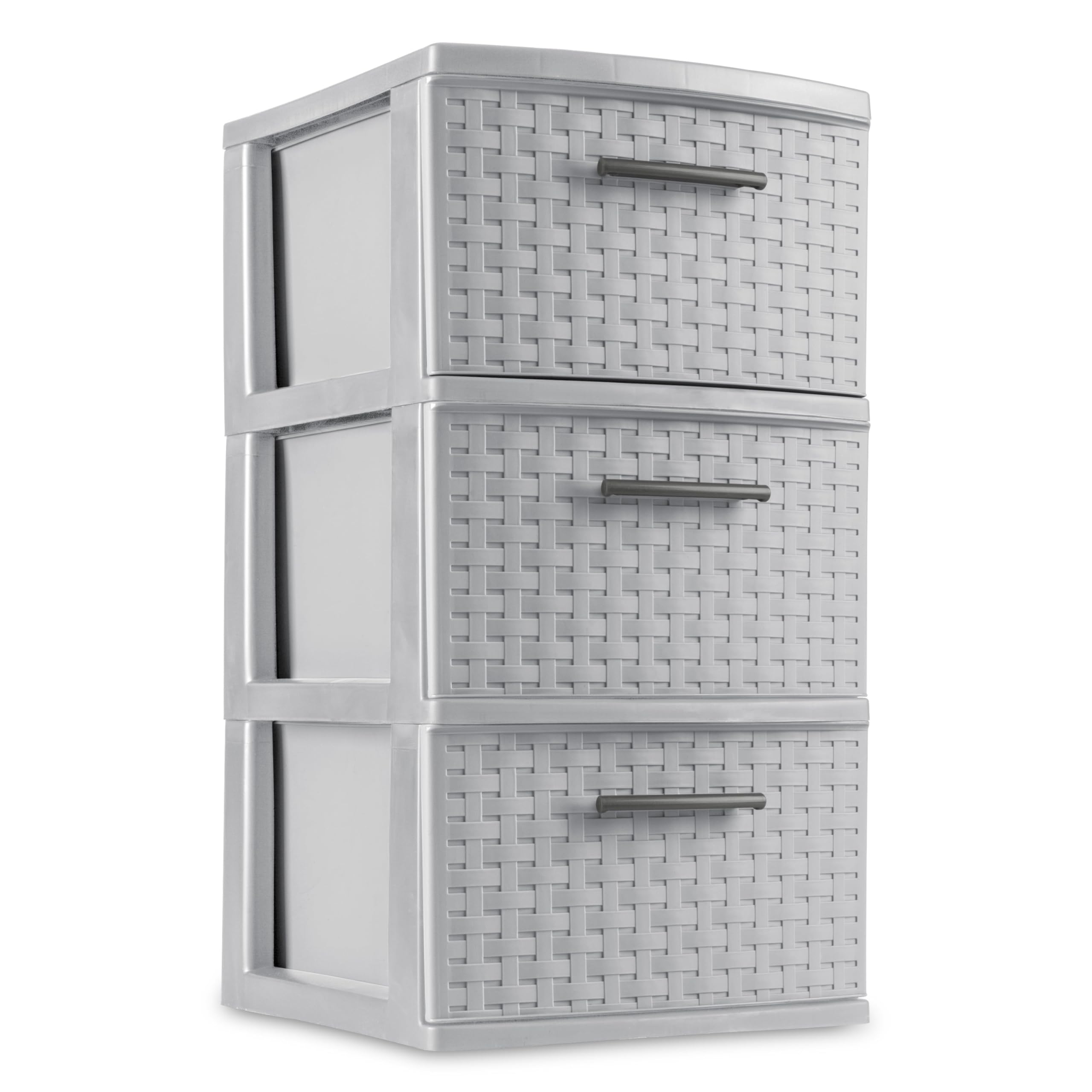 AYOYZ 3 Drawer Weave Tower Plastic, Cement