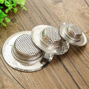 4 PCS Stainless Steel Bathroom Sink,Drain Stoper,Drain Hair Catcher,Shower Drain Cover for Bathtub, Kitchen Sink Strainer, Drain Stopper with (Silver, 2.7IN)