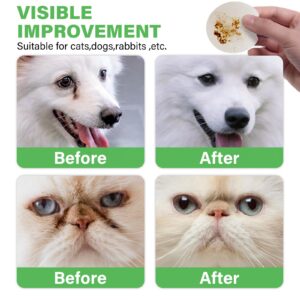 Dog Eye Wipes, 120 Pet Tear Stain Wipes for Dogs and Cats, Dog Ear Wipes - Cat Dog Ear Cleaner,