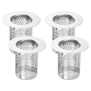 uxcell 2 pack shower drain strainer, 2" x 2.2" stainless steel floor drain strainer deep sink hair catcher for kitchen bathroom balcony floor drain, fit hole size from 1.38" to 2.17"