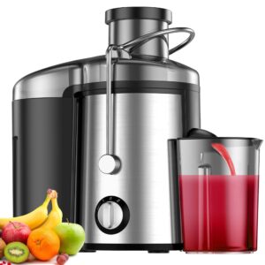 juicer, 600w juicer machine with 3 inch wide chute for whole fruits, high yield juice extractor with 3 speeds, easy to clean with cleaning brush, compact centrifugal juicer anti-drip