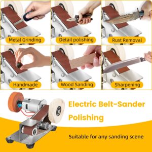 TOOVEM Mini Belt Sander-15 Degree Belt Grinder,Electric Belt-Sander Polishing,Multifunctional Electric Knife and Tool Sharpener for Metal Working, Knife Making and DIY Woodworking