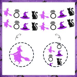 Fangleland Halloween Witch Party Streamer Garlands Purple, Bachelorette Bridal Shower Ceiling Wall Hanging Banner Decorations, Halloween Party Decor Supplies