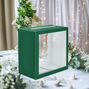 SietDESEO Green Card Box for Party Diy Money Card Box Gift Card Box Holder for Wedding Reception Baby Shower GraduationBirthday Card Box