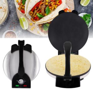 electric roti maker electric tortilla maker 10 inch electric automatic chapati maker stainless steel non-stick electric tortilla press with removable handle can make chapati, tortilla, roti