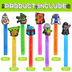 24 Piece Star War Bubble Wand for Kids(8 Style),Cute Star War Bubble Wand Great for Star War Theme Birthday Party Supplies