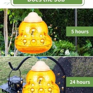 Wasp Trap Outdoor Hanging, Bee Traps Catcher, Effective Outdoor Wasp Killer Insect Catcher, New Upgrade Non-Toxic Reusable Hornet Yellow Jacket Trap (Orange, 2 Pack)