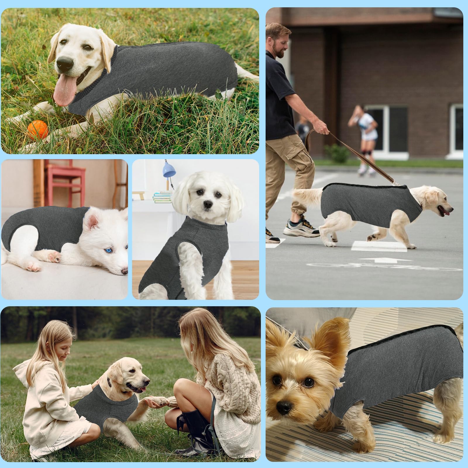 AURUZA Recovery Suit for Dogs Cats After Surgery, Dog Onesie for Surgery Recovery, Dog Surgery Recovery Suit Small Medium Large Dogs, Anti Licking Dog Surgical Suits Medium