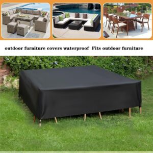 Outdoor Furniture Cover Waterproof/Patio Table and Chair Covers 150x110x28in /LxWxH Waterproof Patio Furniture Covers Outdoor Waterproof Table Covers Anti-UV Outside Sectional Sofa Set Covers