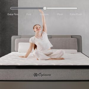 OGlAWA 12 Inch Full Mattress Memory Foam and Spring Hybrid Mattresses,Medium Firm Feel Grey Mattress in a Box,Quality Comfort and Adaptive Support Breathable Cooling Full Mattresses. (12, Full)