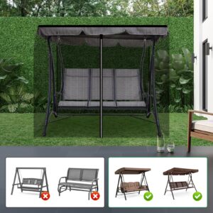 Aepiraza Mosquito Netting for 3 Person Swing, Black Patio Swing Mosquito Netting Outdoor Mesh Screen with Zipper Opening and Roof Waterproof Tent, Outdoor Patio Netting Screen for Porch 2/3 Seater